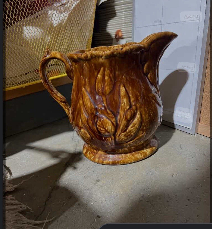 Antique Bennington Rockingham Stoneware Tulip Pitcher 8 Inches Tall | eBay