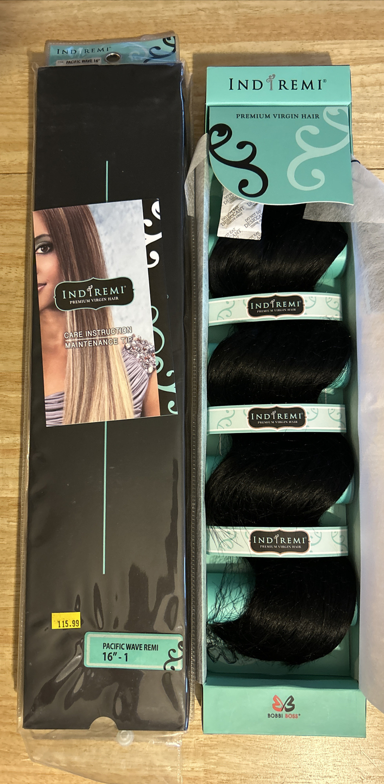 100% Human Hair Extension. Indi Remi-Virgin Hair. 16”in. Color #1 ...