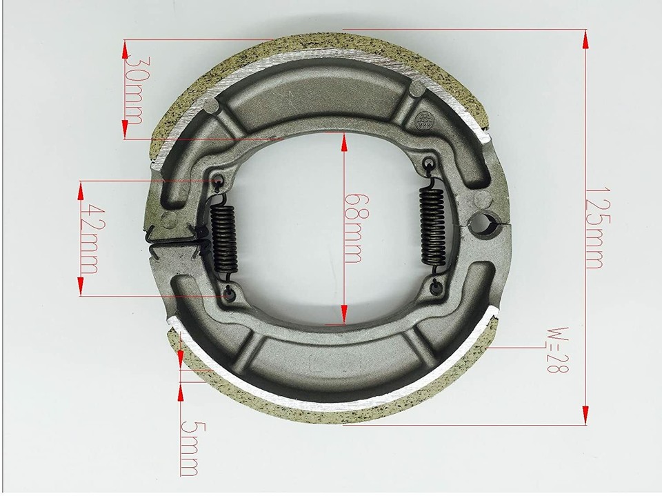 125mm BRAKE SHOES SCOOTERS WITH GY6 150cc - 232cc MOTORS WITH REAR DRUM ...