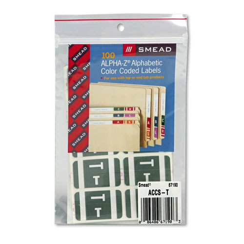 Smead Smd-67190 Alphaz Accs Color Coded Alphabetic Label - 1" Width X 1 ...
