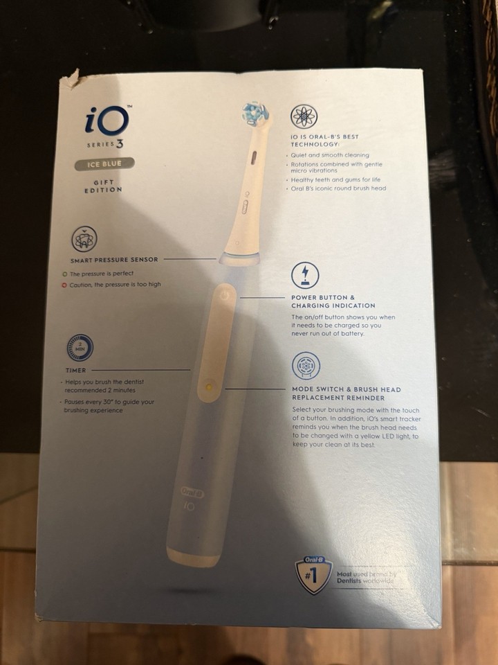 Oral B IQ Series 3 Gift Edition Blue Electric Toothbrush | Brand New ...