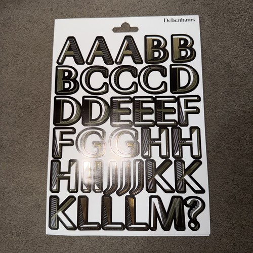 10x 3 Sheets Large Gold Alphabet Stickers Letters and Symbols Top ...