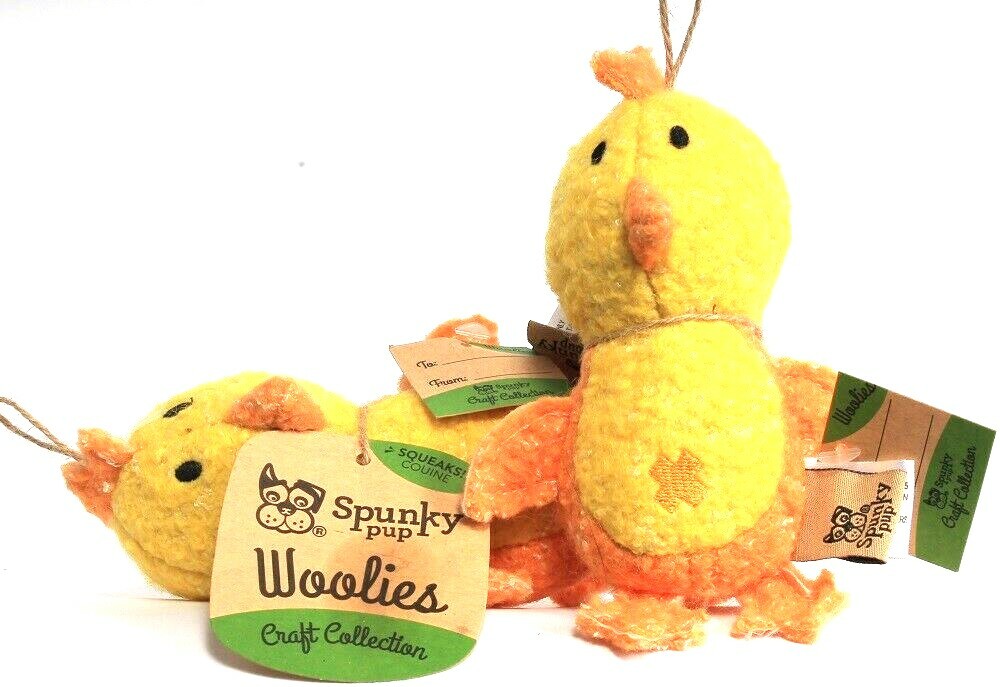 2 Spunky Pup Woolies Craft Collection Squeaks Crinkles Small 1 1/2 oz ...