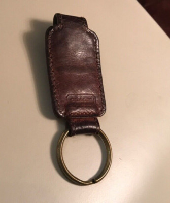 Vintage Coach Brown Leather Valet Snap Key Chain Fob Ring Classic Coach ...