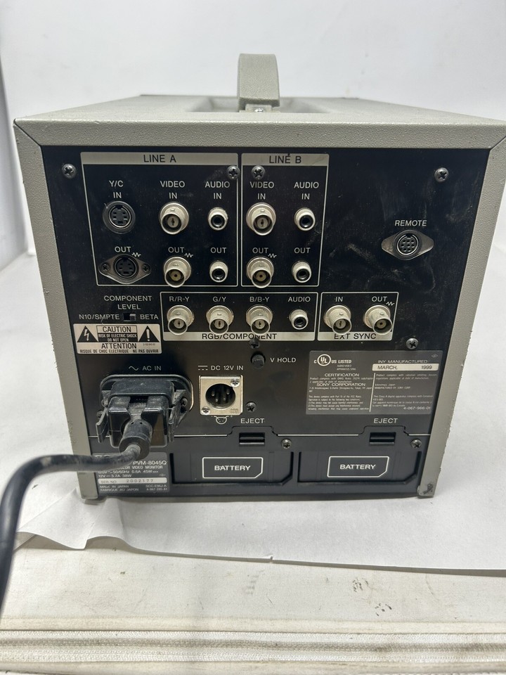 Sony PVM-8045Q Trinitron 8" Retro Gaming Broadcast Color RGB CRT ...