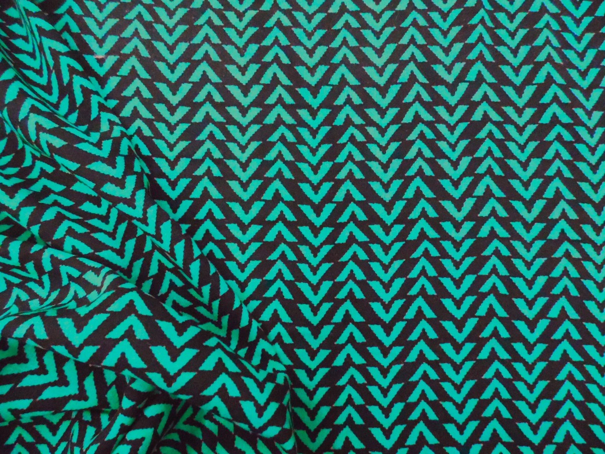 Turquoise And Black Chevron