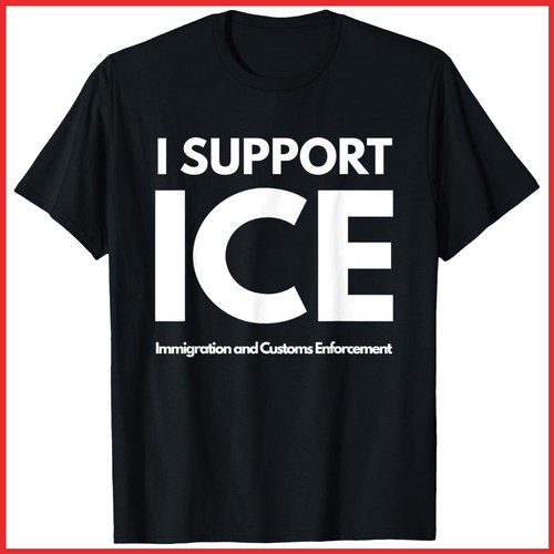 I Support ICE Black Cotton T-Shirt S-5XL | eBay