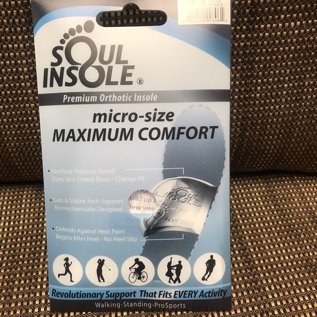 Soul Insole Micro-size MAXIMUM Comfort Premium Orthotic Size Medium ...