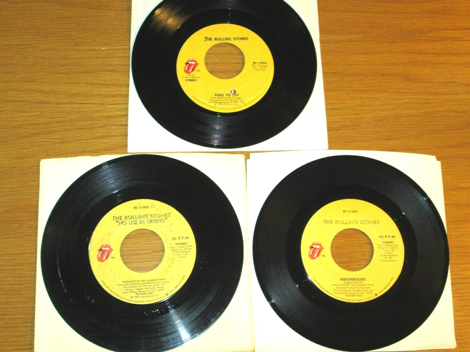LOT of 4 ROLLING STONES 45 RPMs - ROLLING STONES LABEL | eBay