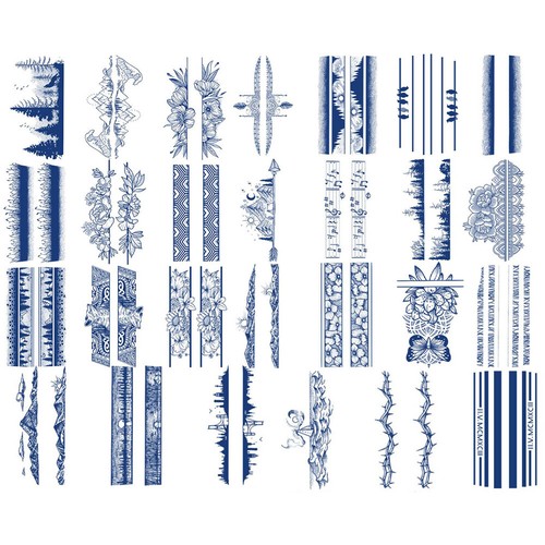 UK- 9PCS Semi Permanent Tattoo Waterproof Temporary Tatoo Sticker Kit ...