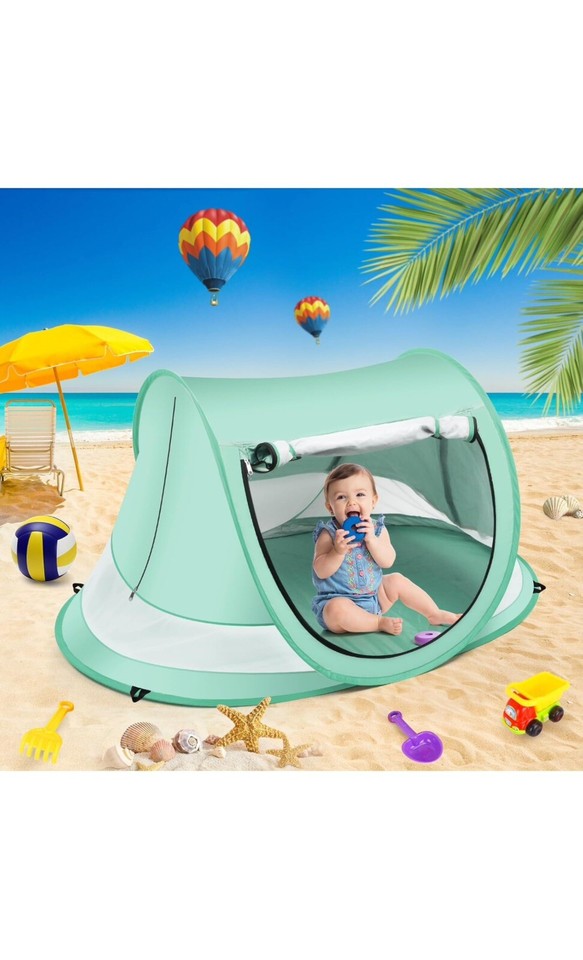 Baby Beach Tent,Large Pop Up Beach Tent Sun Shade for Beach,Portable ...