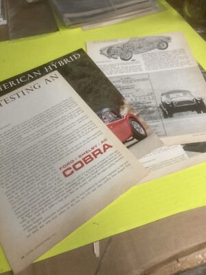 1963 FORD *SHELBY*AC*COBRA ORIGINAL ROAD TEST ARTICLE SPECS INFO4 PAGES ...