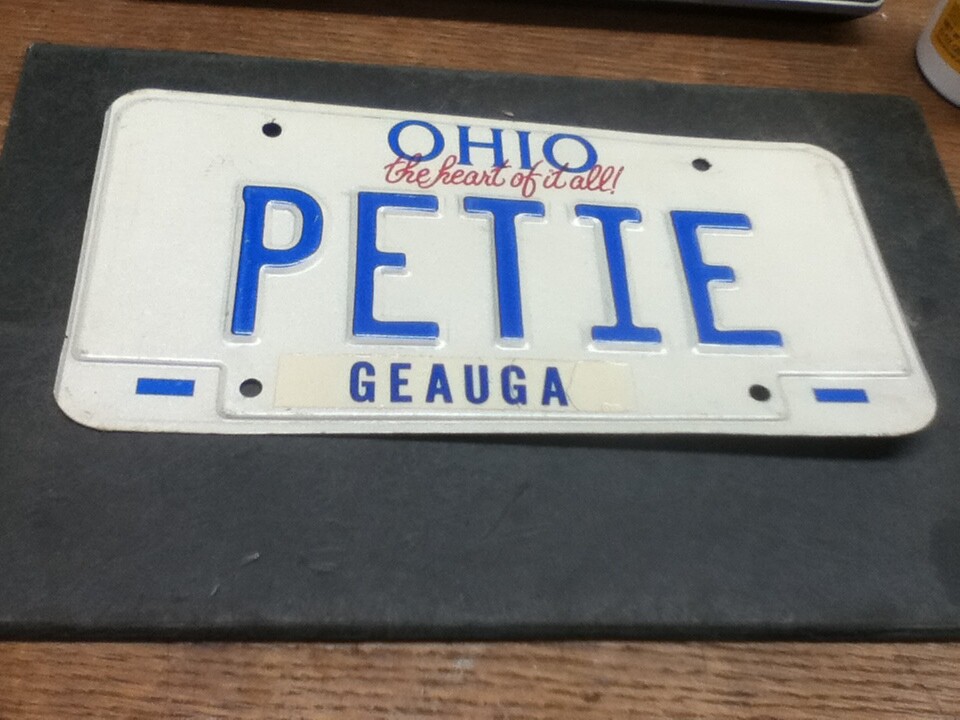 License Plate Tag Ohio "The Heart Of It All" Vanity PETIE Geauga ...
