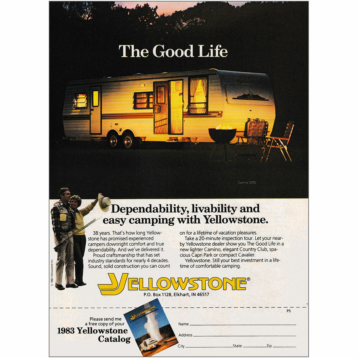 1983 Yellowstone Trailer: The Good Life Vintage Print Ad | eBay