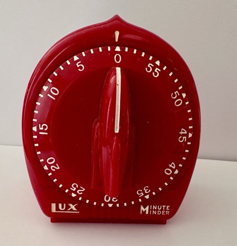 Vintage Red LUX Minute Minder Kitchen Timer in Original Box With ...