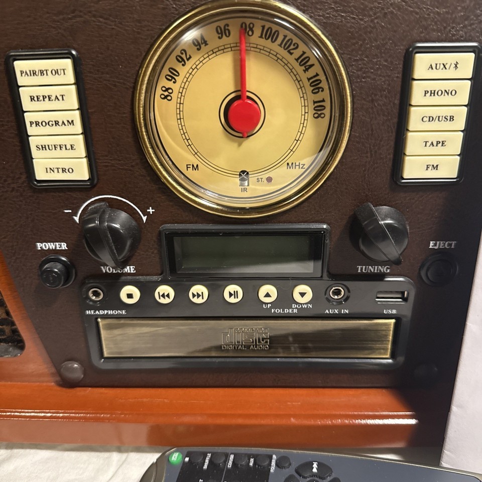 Victrola VTA-600B-ESP Navigator 8-In-1 Classic Bluetooth Record Player ...