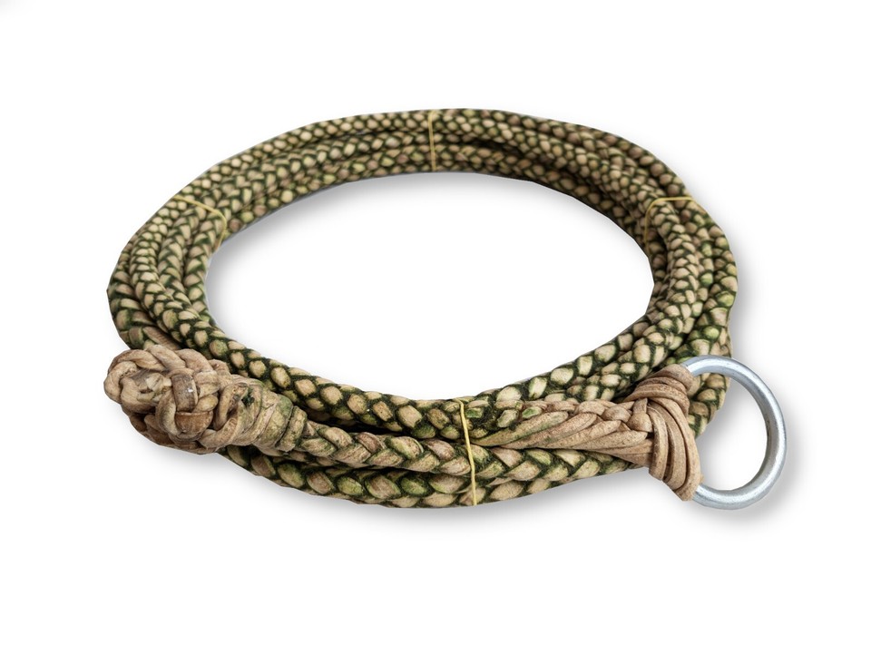 Ranch Rope Lariat Lasso Reata. Rawhide Leather Braided 4/6/8 Cords 34 ...