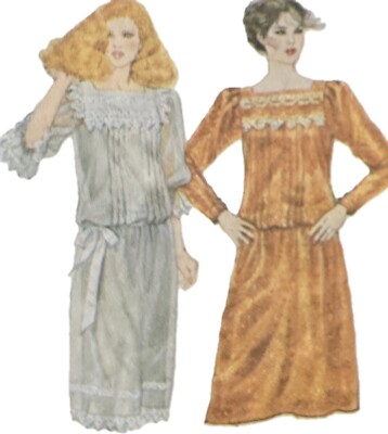 1980s Drop Waist Dress Gunne Sax McClintock Simplicity 6155 Sewing ...