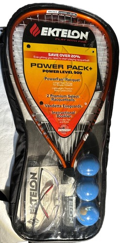 Ektelon 900 Power Level Racquet Ball Pack Set w/ Balls, Eye guard ...
