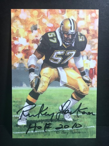 Autograph RICKEY JACKSON Signed Goal Line Art GOLD 94/100 GLA Saints ...