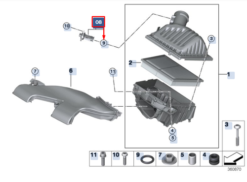 NEW BMW X1 F48 MASS AIR FLOW SENSOR MAF 13628583496 8583496 NO DUTY TO ...