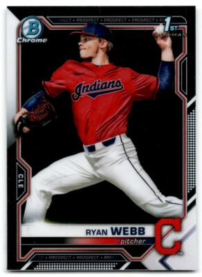 2021 Bowman Draft Chrome Ryan Webb. Cleveland Indians #BDC-57 1ST ...