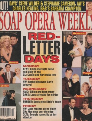 Soap Opera Weekly Apr 14, 1998 JENNIFER GAREIS-ANTHONY GEARY-REAL LIFE ...