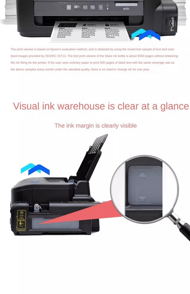 Inkwell Printer Wireless Wifi Continuous Supply Inkjet A4M101 Printer ...