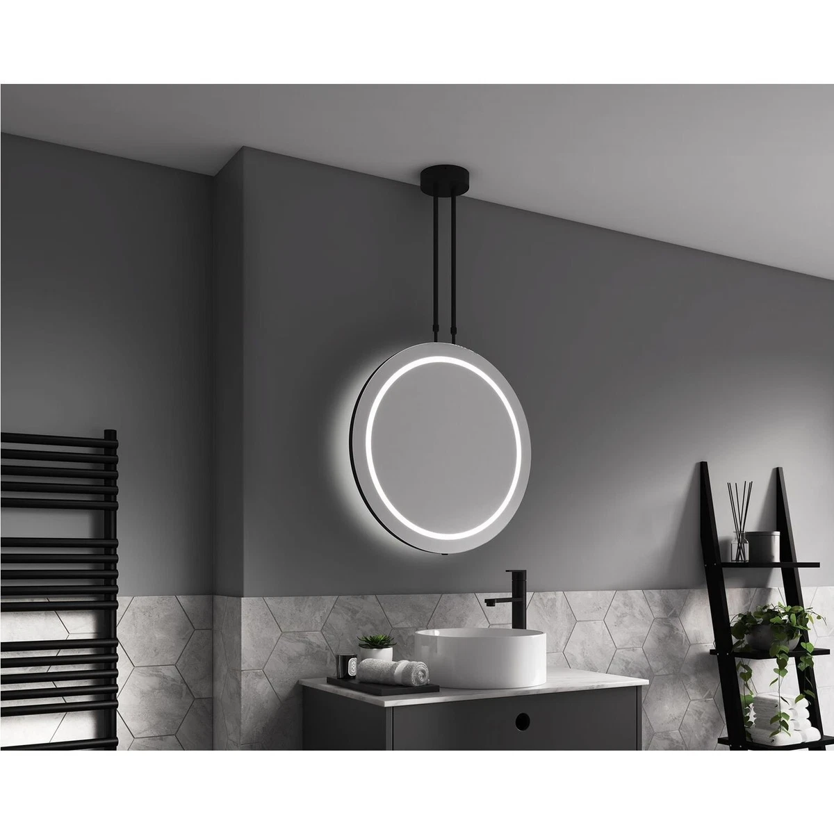 Ceiling Hung Bathroom Mirror | Shelly Lighting