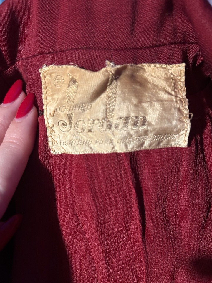 Vintage 1940s Red Wool Gabardine Triple Breasted Button Blazer Jacket ...