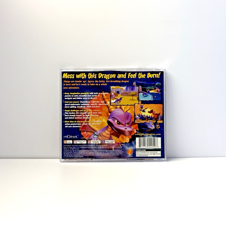 Spyro 2: Ripto's Rage Gold Foil PlayStation 1 PS1 VGC CIB Complete ...