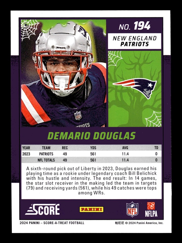 2024 Score-A-Treat #194 Demario Douglas A-Treat - Green Bats | eBay