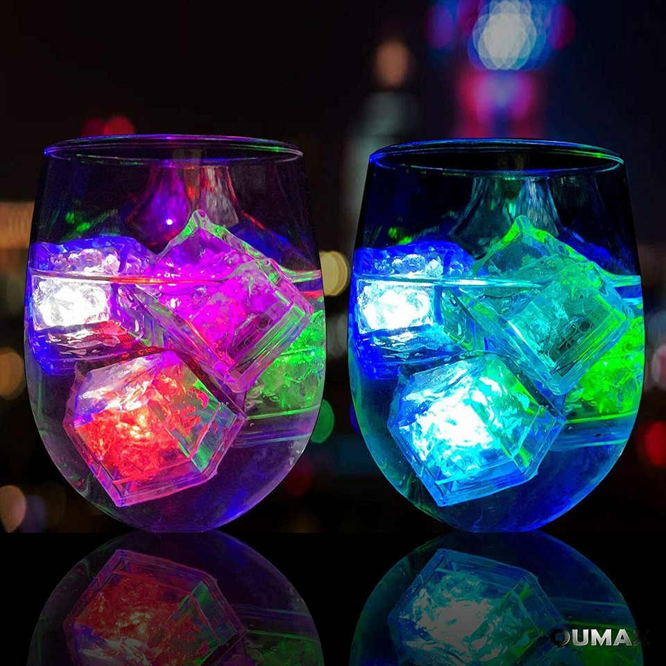 ICE CUBES LEDS light up 24 - 120 Multicolor & flash ,drinks parties ...