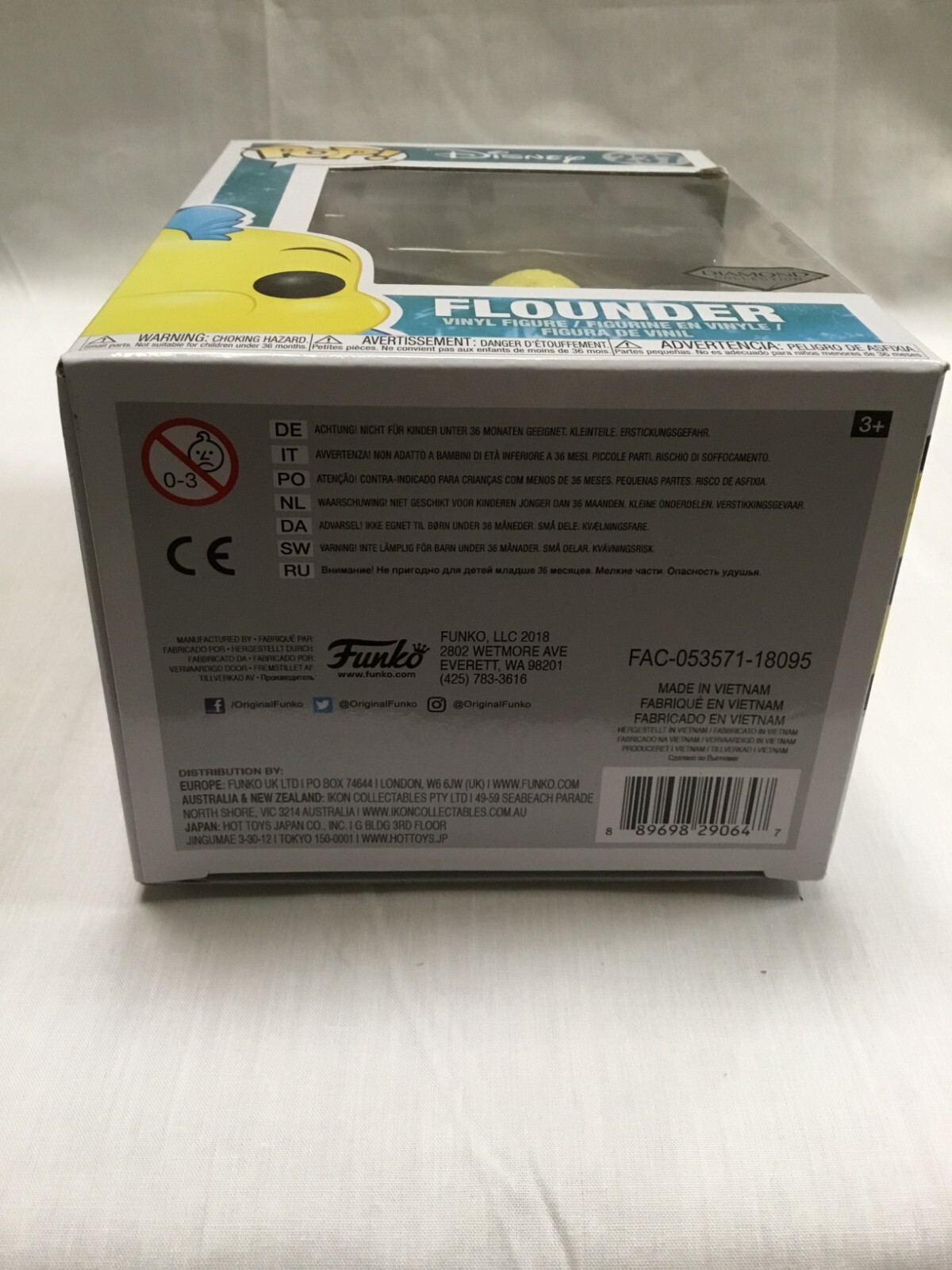 FUNKO POP ORIGINAL DISNEY DIAMOND FLOUNDER #237 NEW IN POP PROTECTER ...