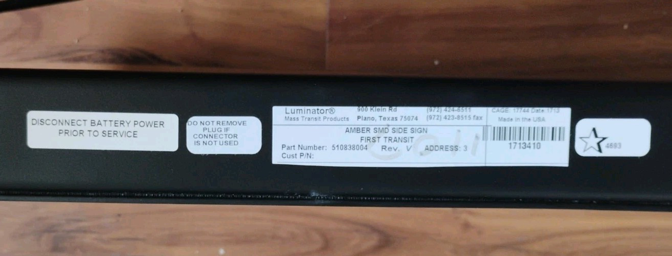 Luminator 510838004 Mass Transit Products Amber SMD Side Sign 8x96 LED ...