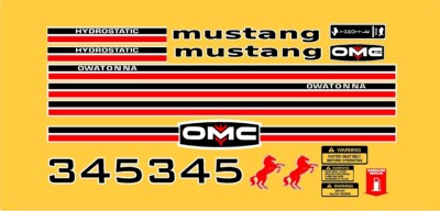Mustang 345 reproduction decal sticker kit OMC skid loader USA Made ...