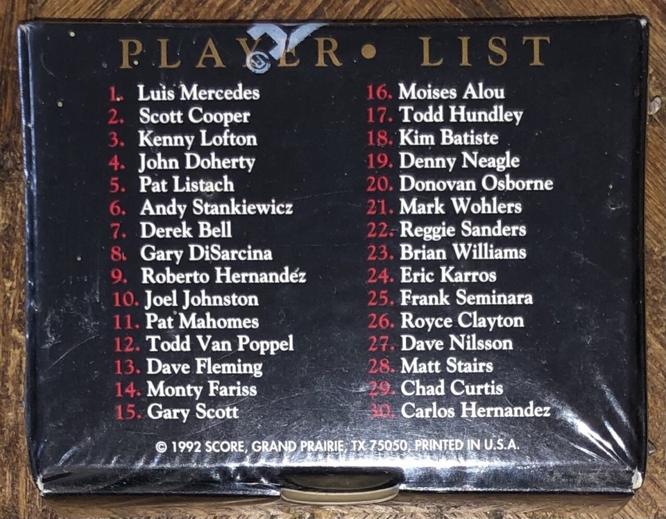 1992 PINNACLE ROOKIES FACTORY SEALED BASEBALL SET PAT MAHOMES ROOKIE ...