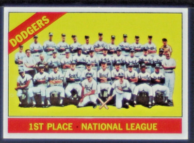 Baseball Topps 1966 Los Angeles Dodgers Team Card with dot #238 BB426 ...