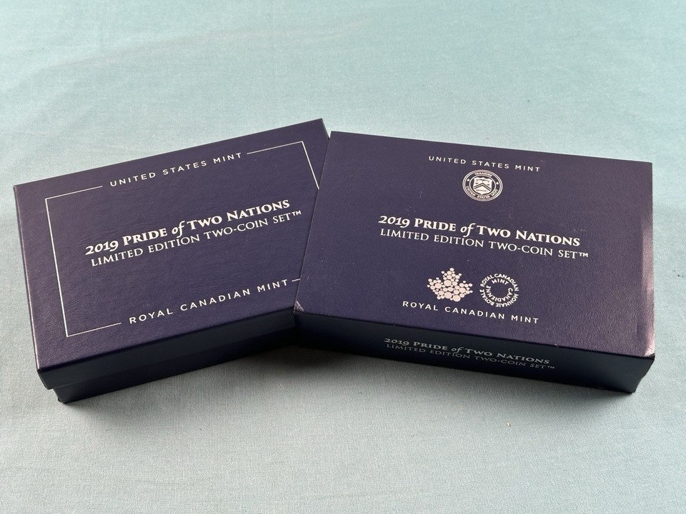 2019 Pride of Two Nations US & Royal Canadian Mint 2 Coin Set Complete ...