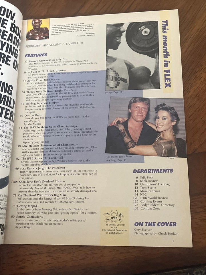 FLEX bodybuilding female muscle magazine CORY EVERSON 2-86 | eBay