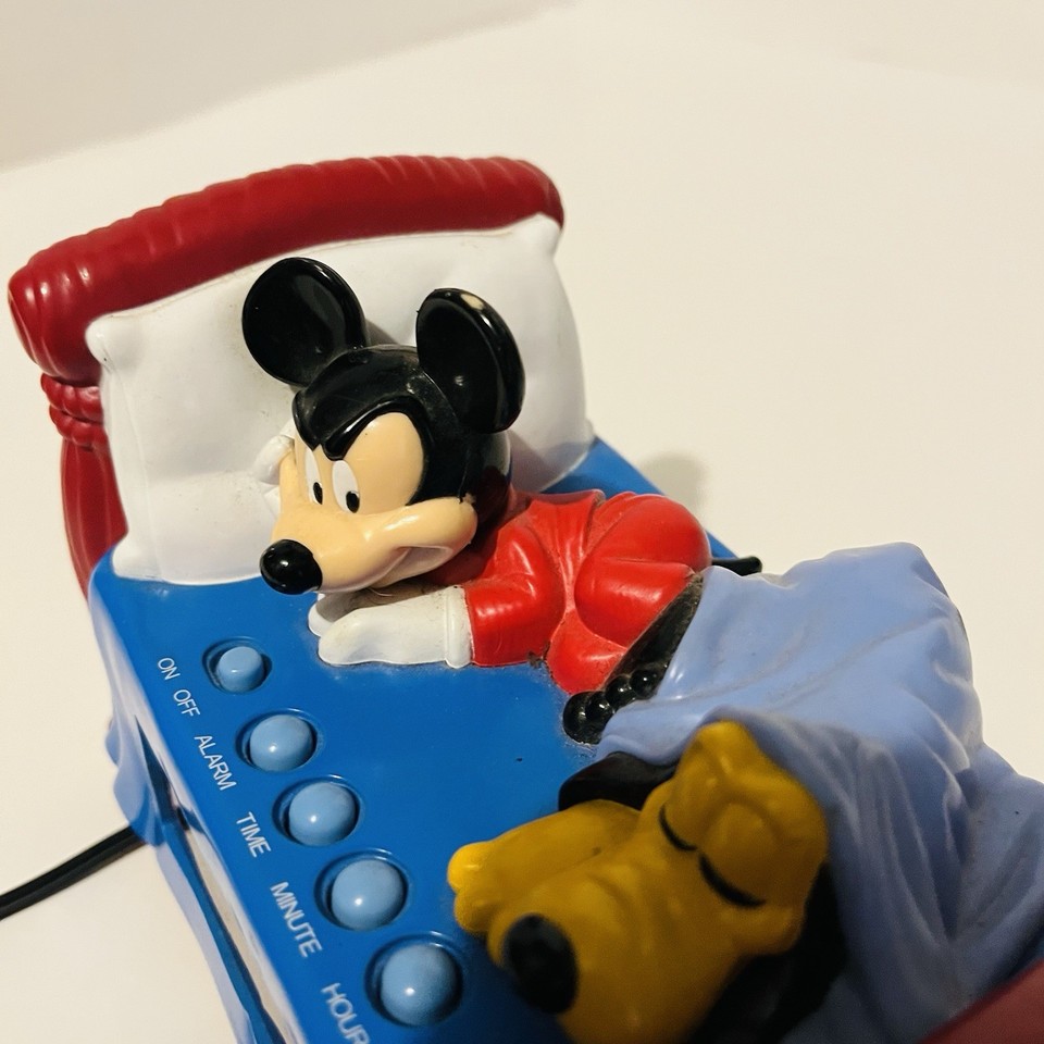 Vintage 90s Disney Digital Alarm Clock Mickey Mouse Pluto Westclox ...