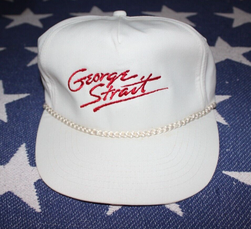 VINTAGE 90's GEORGE STRAIT ROPE HAT STRAPBACK MADE IN USA COUTRY MUSIC ...