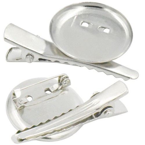 10 20 50 100 pcs Brooch Alligator Clips 40MM Pin prong Needle Silver ...