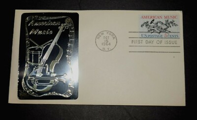 SARZIN Metal Cachet FDC: "American Music," Cancelled NYC (Oct 15, 1964 ...