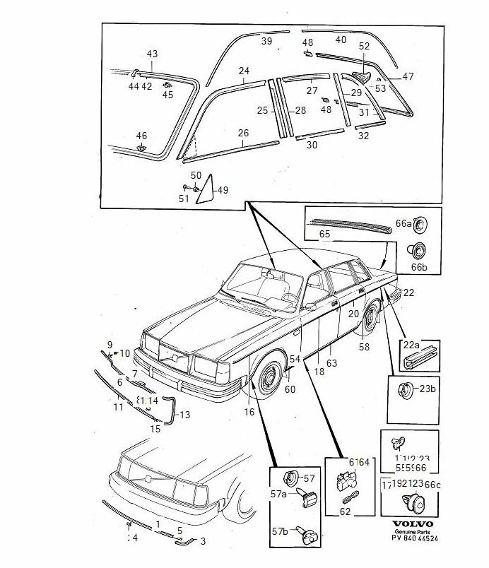 VOLVO 240 1982-90 side molding mounting trim clip improved 1372059 ...