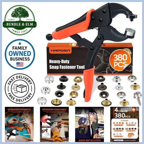 Heavy Duty Metal Snap Fastener Tool Kit 100 Sets for Boat Cover Repairs ...