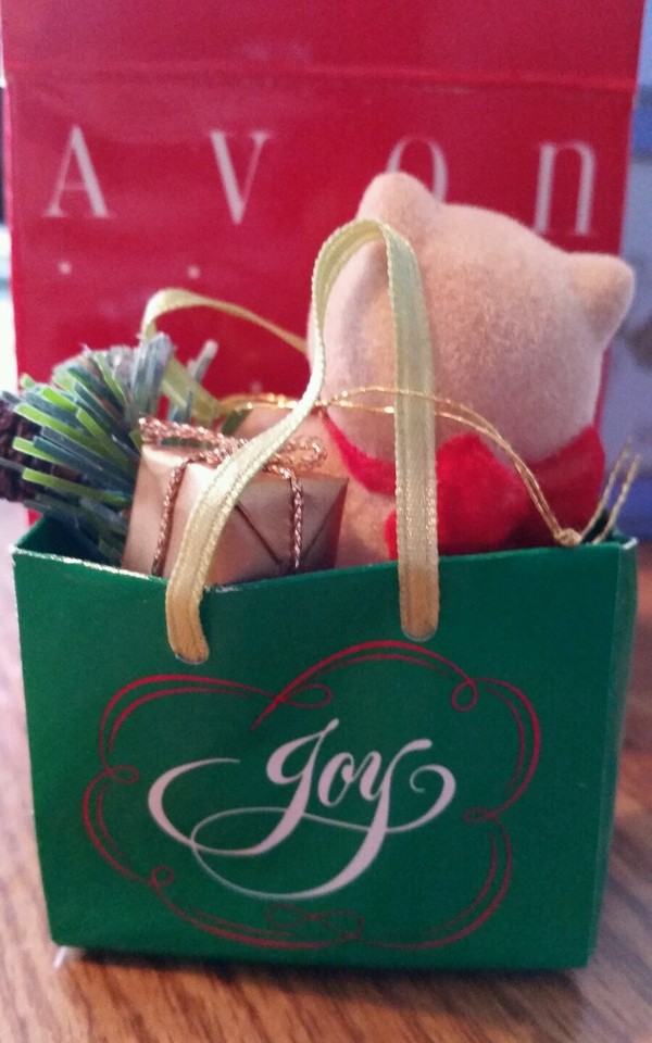 Avon Holiday Friend Ornament Cat in Bag | eBay