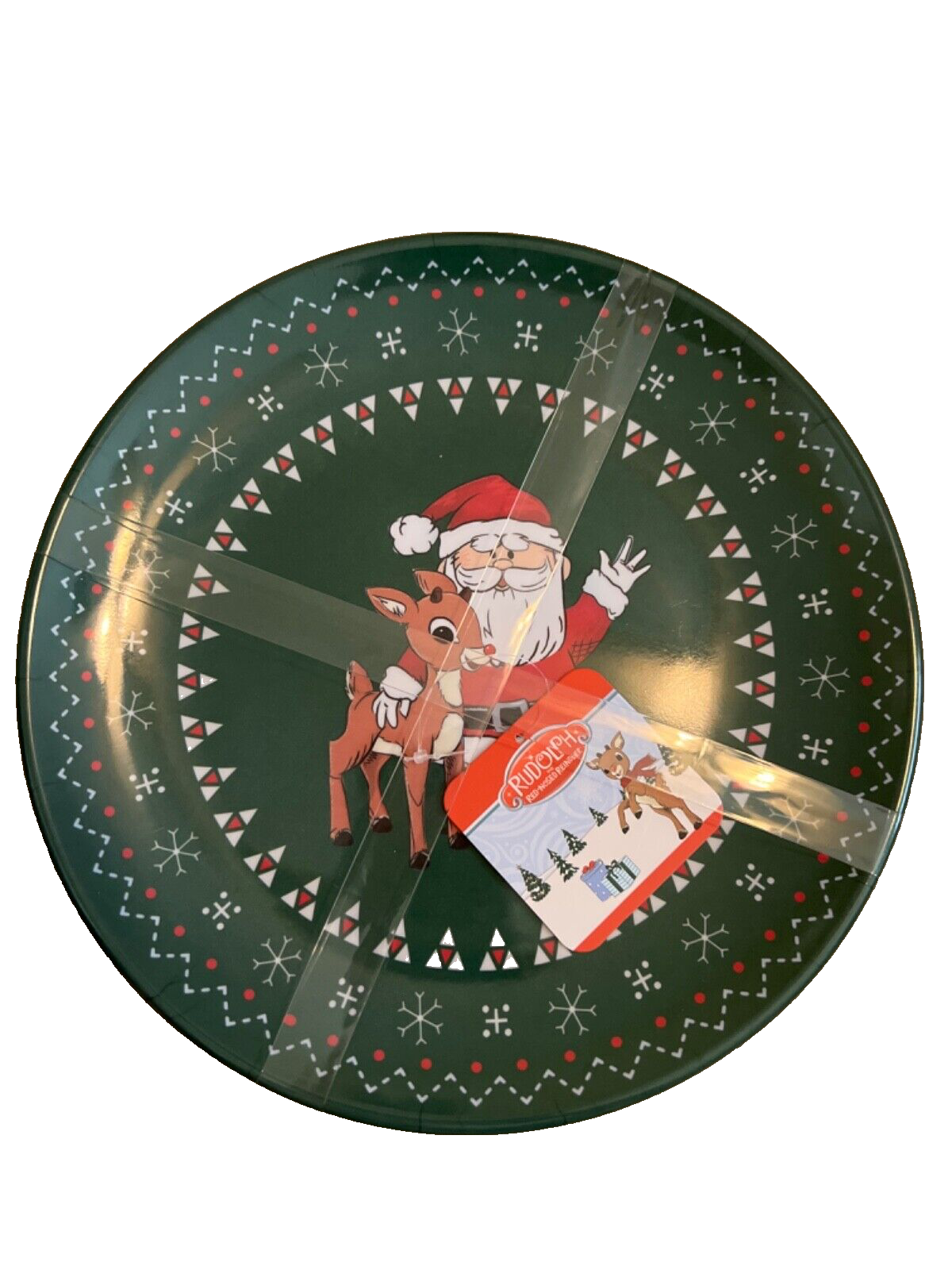 Rudolph The Red Nosed Reindeer and Santa Melamine Plate Set of 4 NEW | eBay