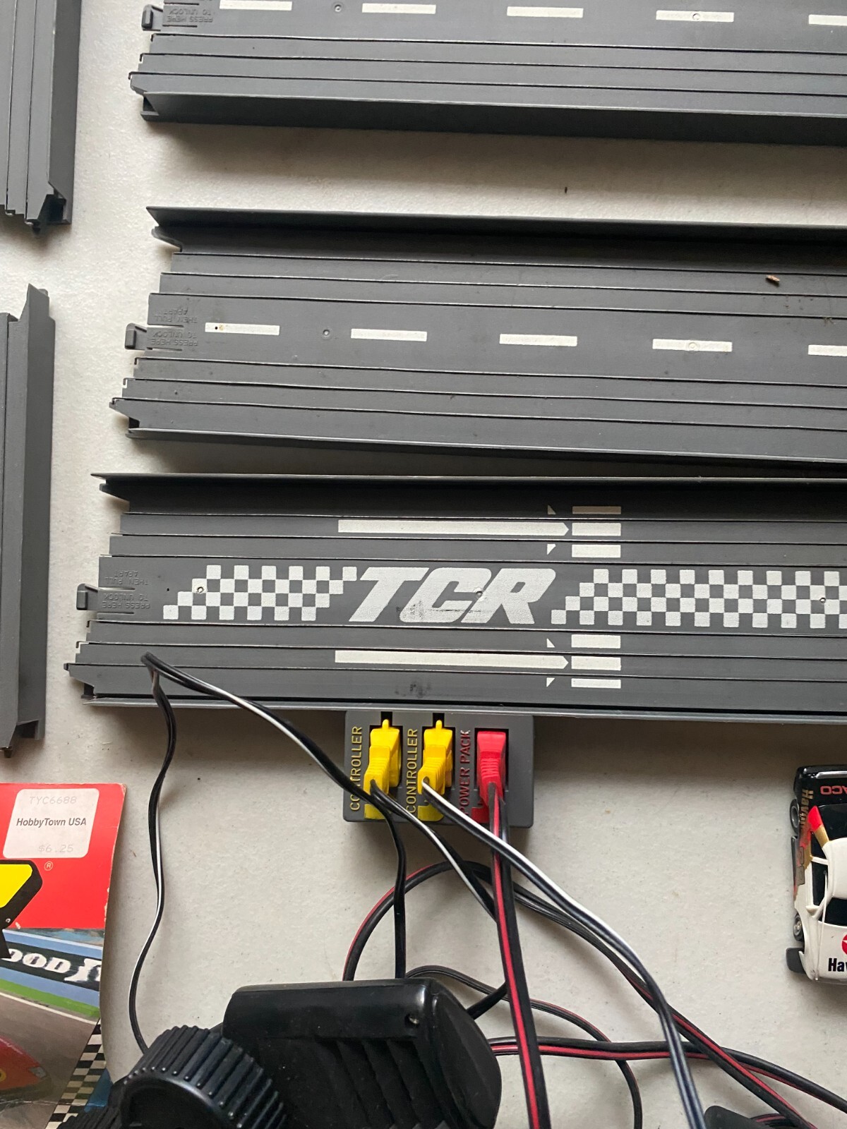 1992 Tyco TCR Slotless HO Race Car Set Complete with 3 Cars Track ...