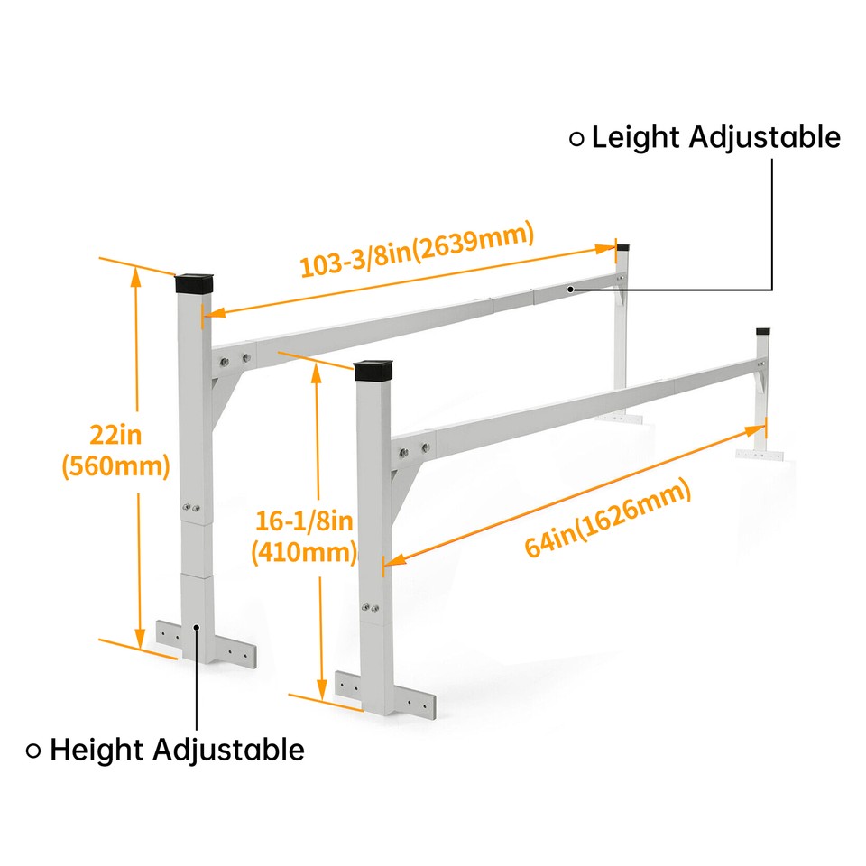 For Enclosed/Open Trailer 4'-8.5' Universal Adjustable Roof Mount ...